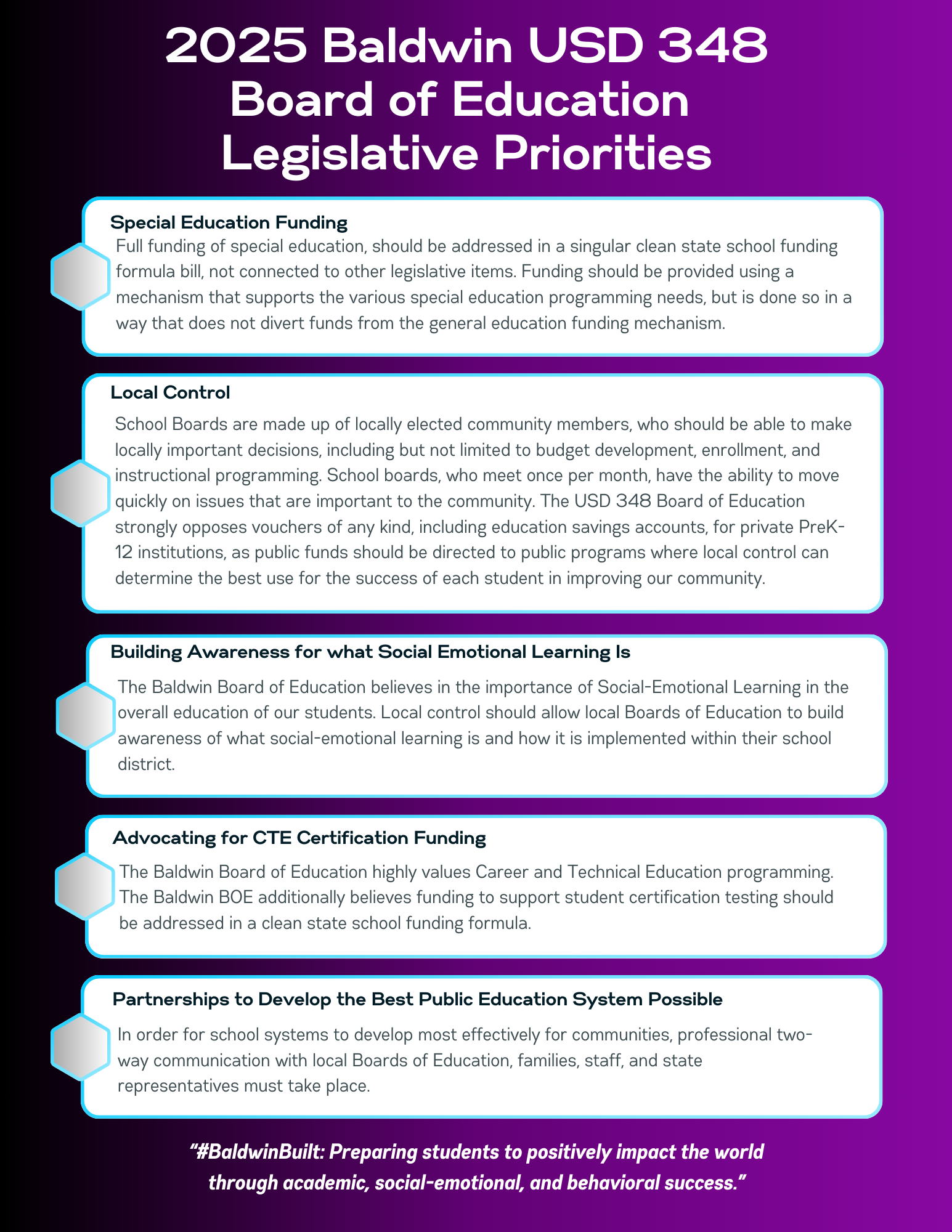 District Legislative Priorities | USD 348